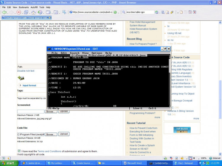 "this" IN JAVA VER.1.2 | SourceCodester